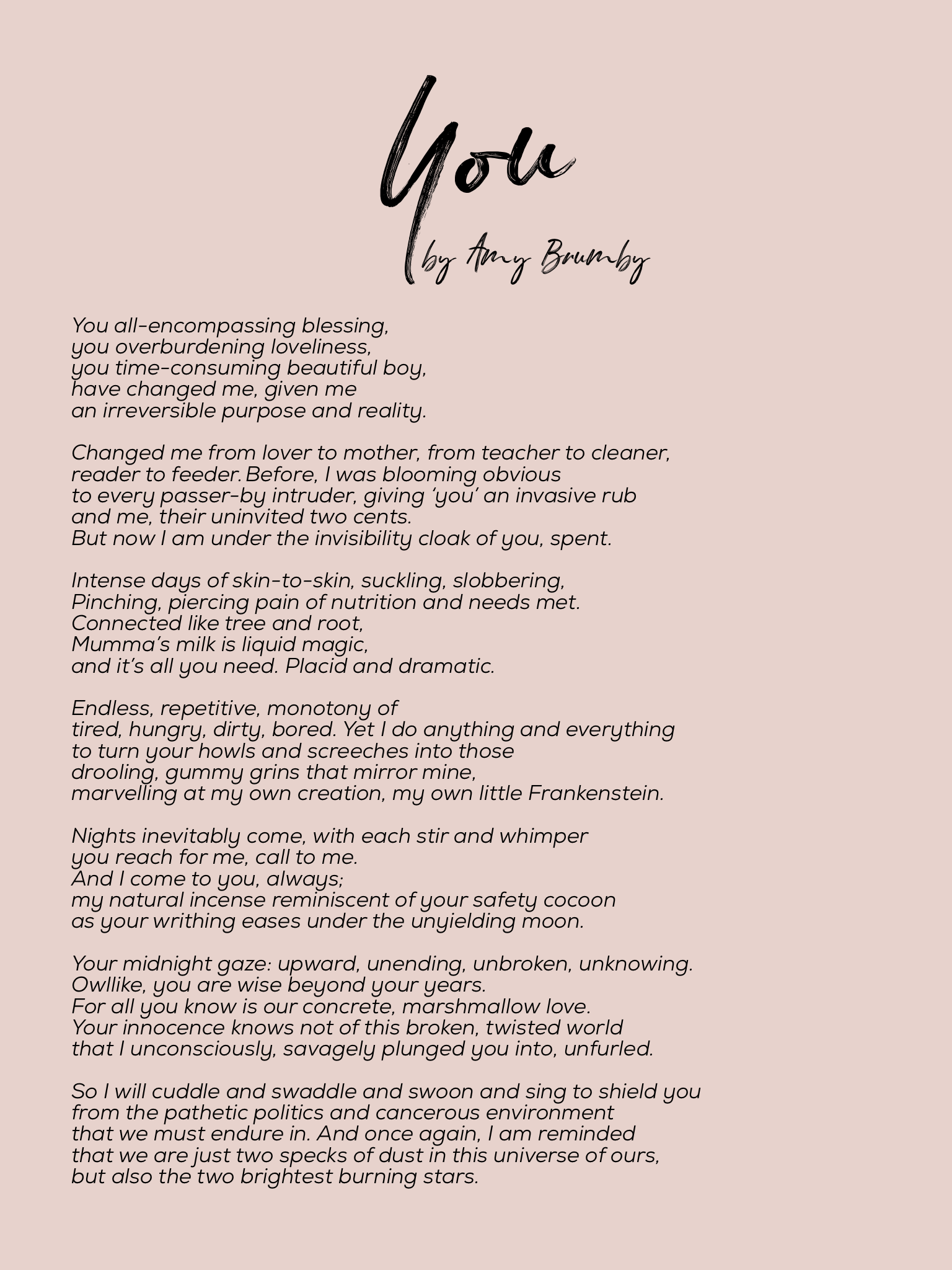 You (a poem by Amy Brumby) | The Motherhood Society